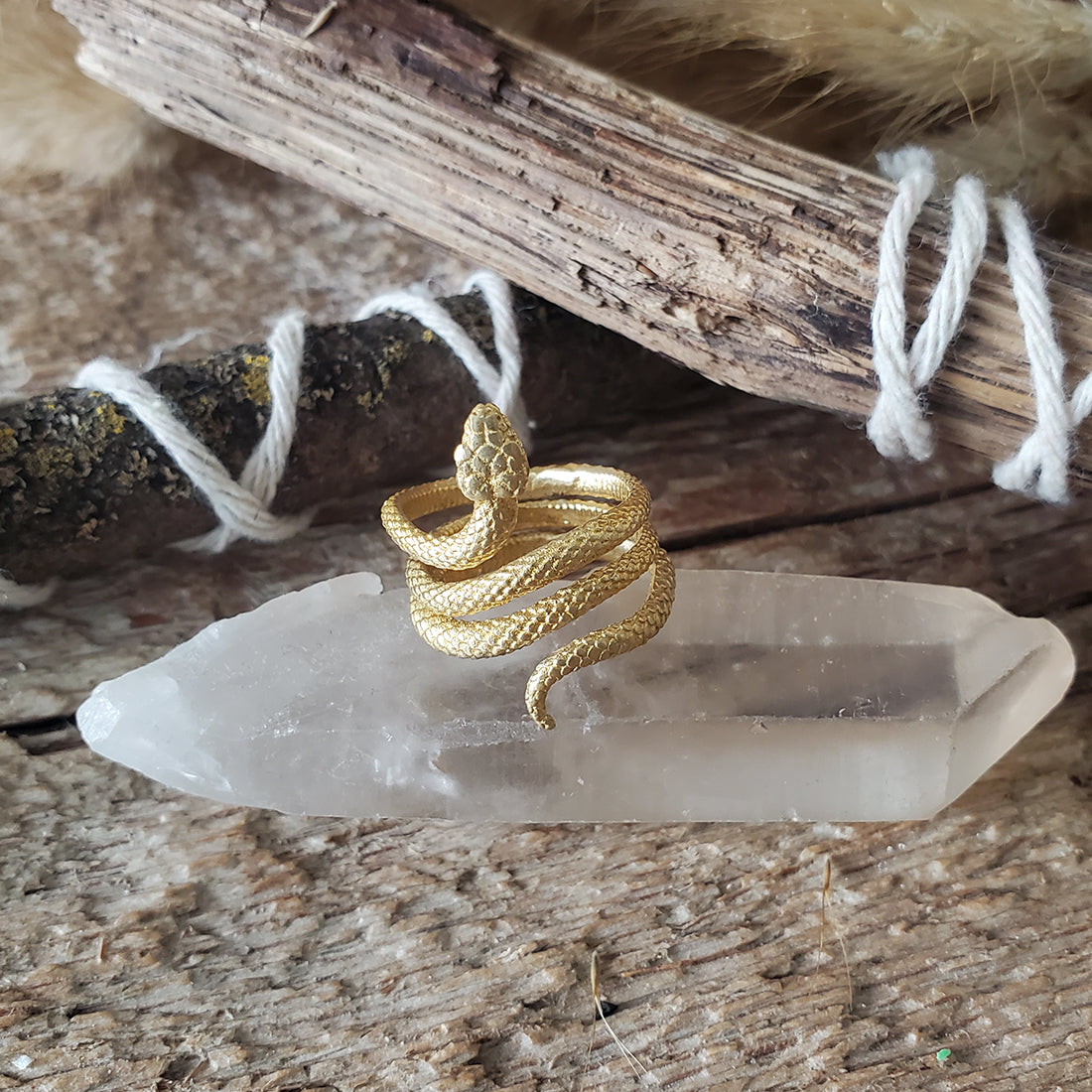 Snake ring adjustable – koa kaya