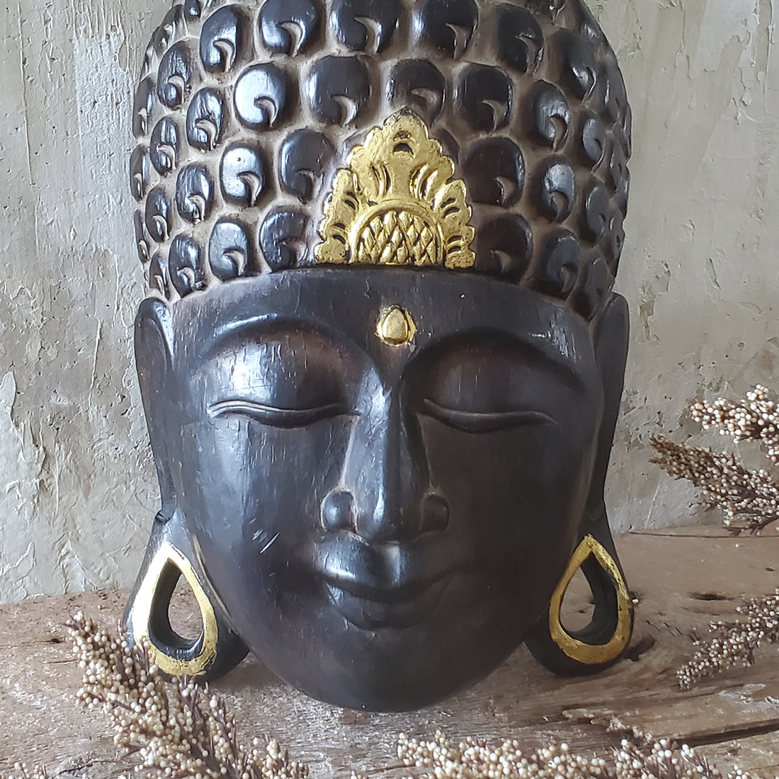 Wood Buddha Head Mask – koa kaya