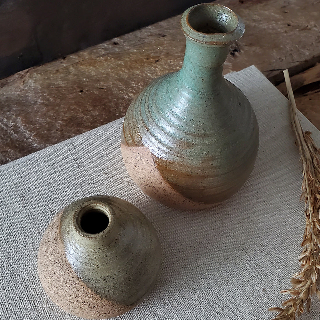 Vintage Duo Mini Pottery Vases | 01 – koa kaya