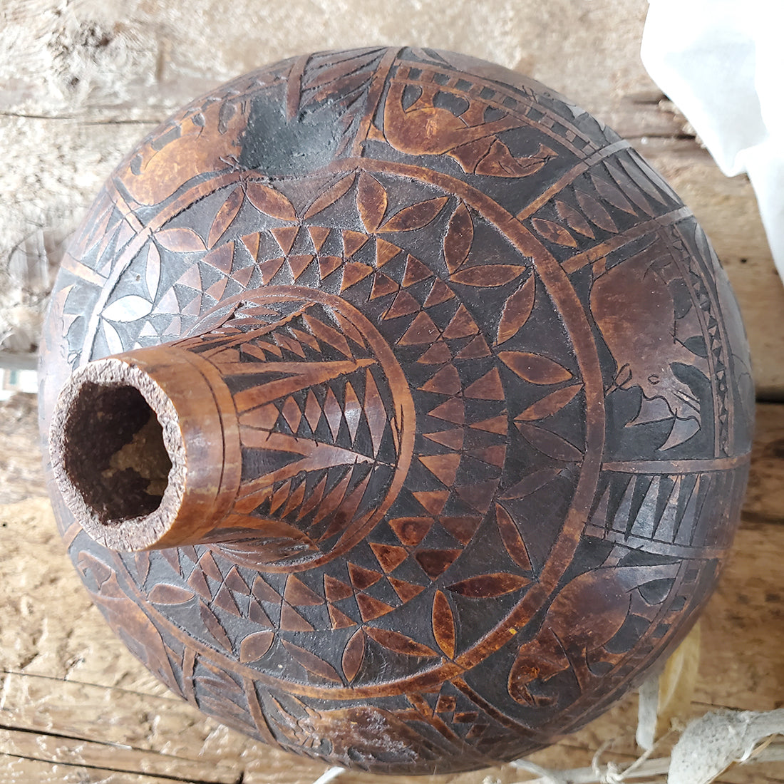 African Calabash Hand Carved Gourd – koa kaya